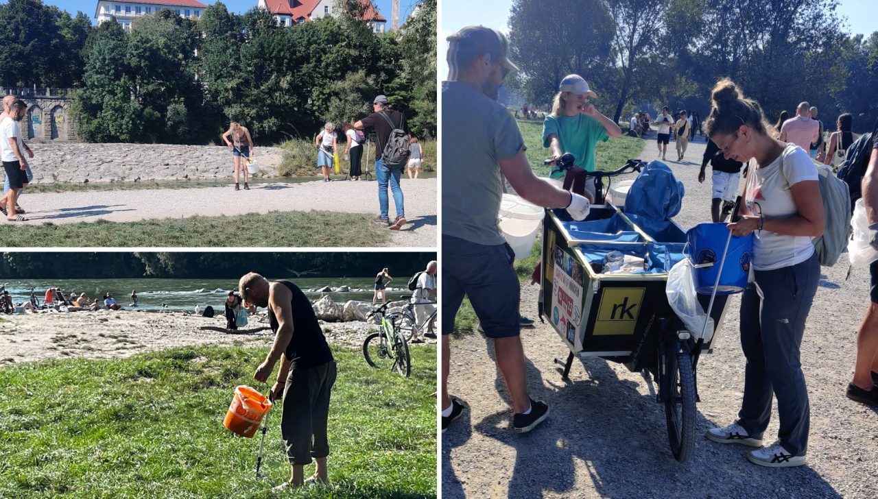Gegen den Müll: Clean-Up an der Isar in München - GRD
